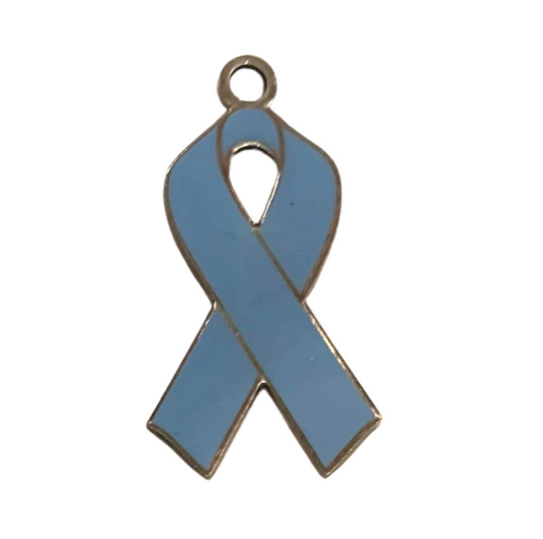 Light Blue Ribbon CHARM Prostate Cancer Awareness / Fathers Day Charm ...