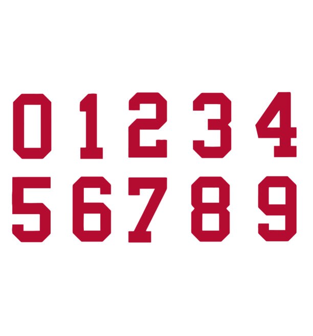 RED Custom Sports Jersey Style Number Vinyl Decal - Pick Your Number ...