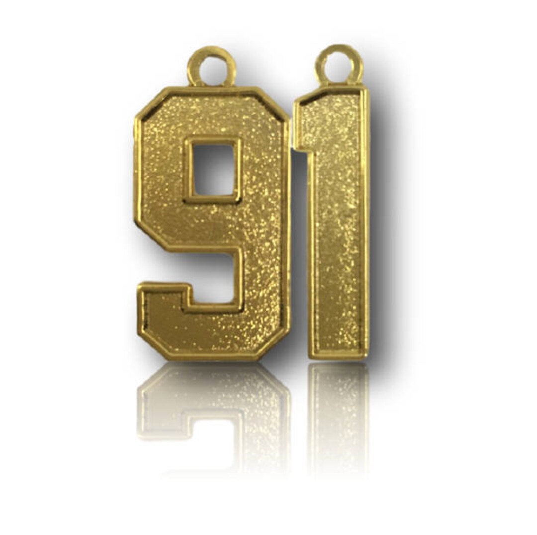Number 91 Jersey Style Sports Necklace Charm Pendant - Etsy