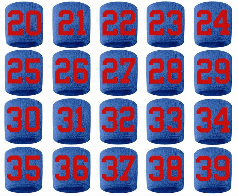 Pick Your Number ROYAL BLUE W/ RED Custom Embroidered Stitched ...