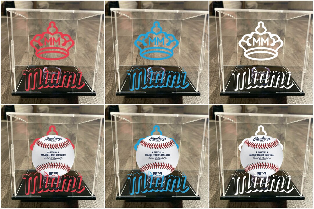 Miami City Edition Baseball Display Case Cube Clear Acrylic - Etsy