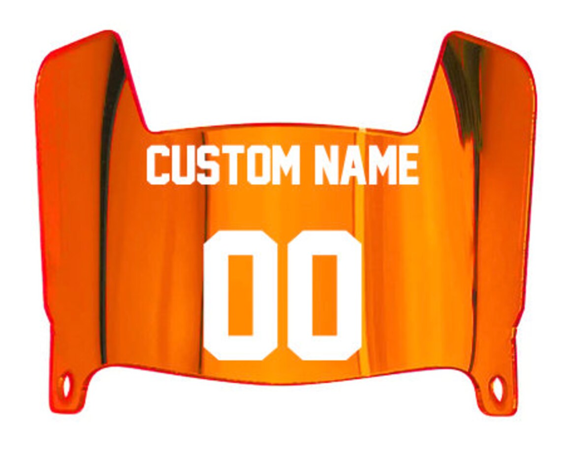 Custom Name & Number Mini Football Helmet ORANGE CHROME MIRROR - Etsy