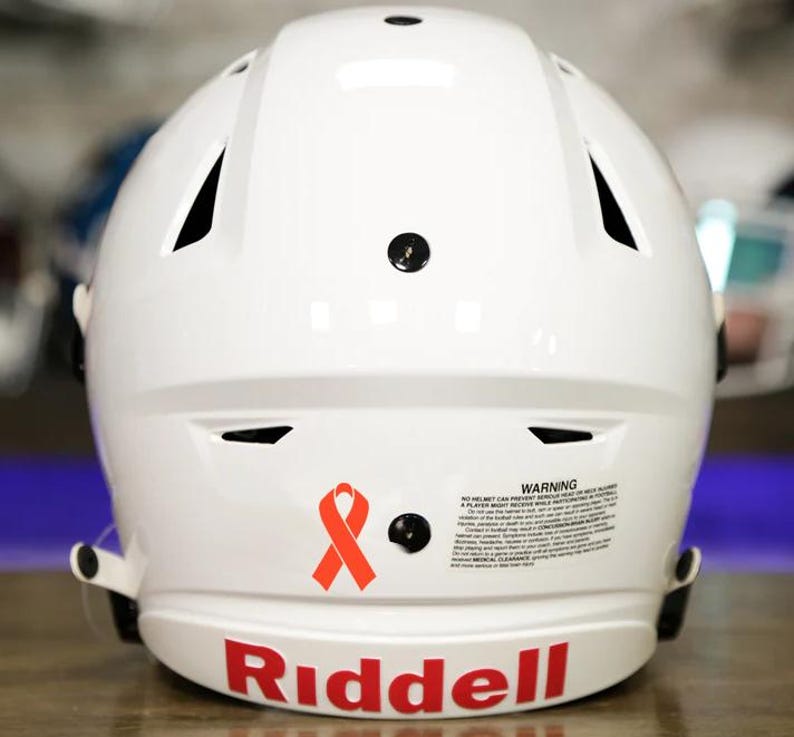Orange Ribbon Helmet Decal (set of 12) - Perfect for Adult & Youth Full ...