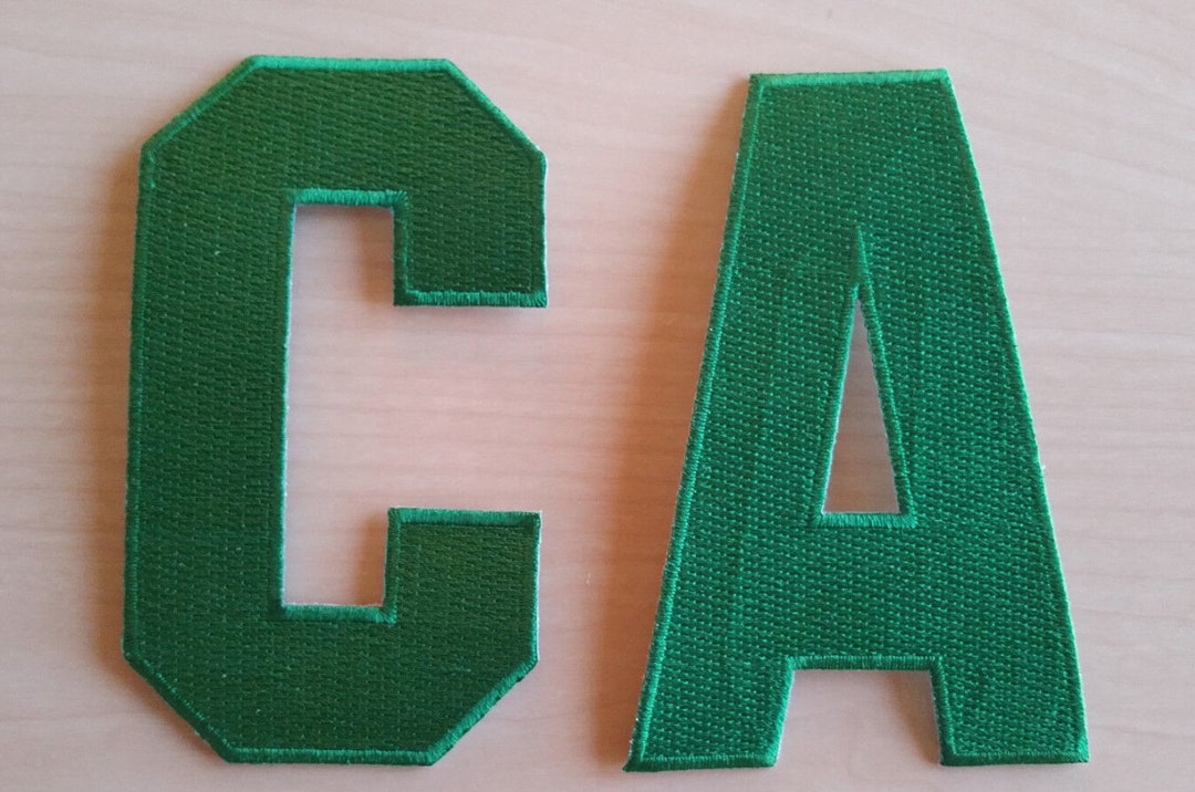 GREEN Captain C Alternate A Patch IRON ON - Hockey Style Captains Patch ...
