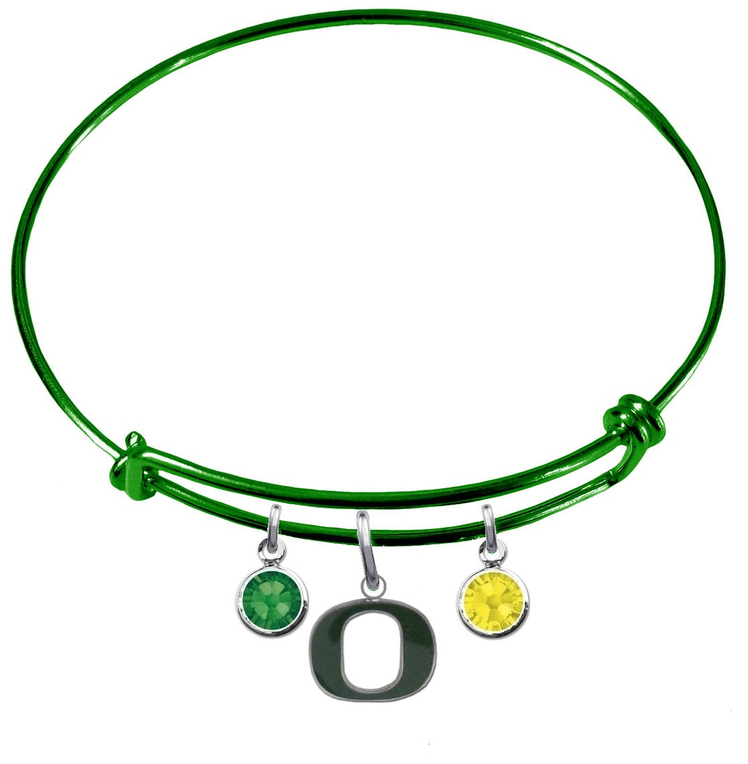 Oregon COLOR EDITION Wire Charm Expandable Bangle Bracelet W/ Green ...