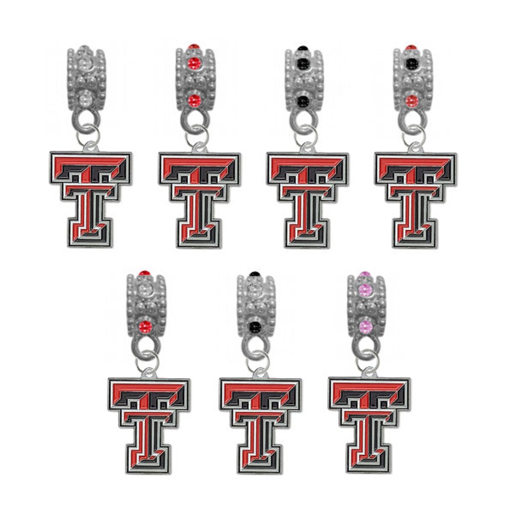 Texas Tec European Bracelet Bead Charm W/ Rhinestone Gem (pick Your ...