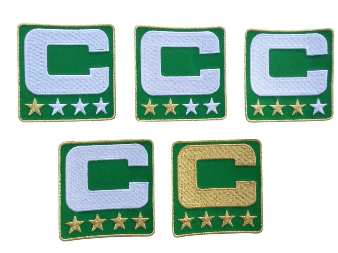 GREEN Captain C Patch W/ Metallic Gold Stars (years 2007-2018) Iron on ...