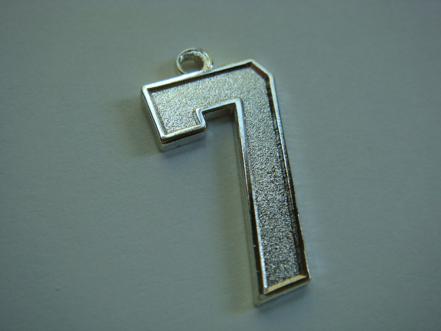 Number 7 Jersey Style Sports Necklace Charm Pendant (0.8" Tall) SILVER ...