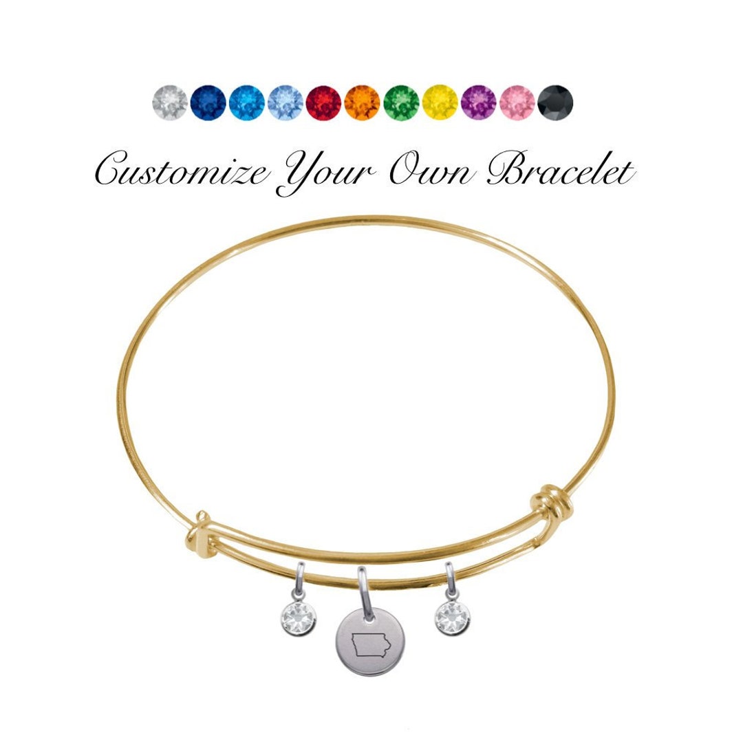 Iowa State Logo Gold Wire Expandable Bangle Bracelet - Pick Your Color ...