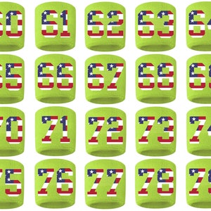 Pick Your Number VOLT W/ USA FLAG Embroidered Stitched Sweatband ...