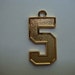Number 5 Jersey Style Sports Necklace Charm Pendant (0.8" Tall) GOLD ...