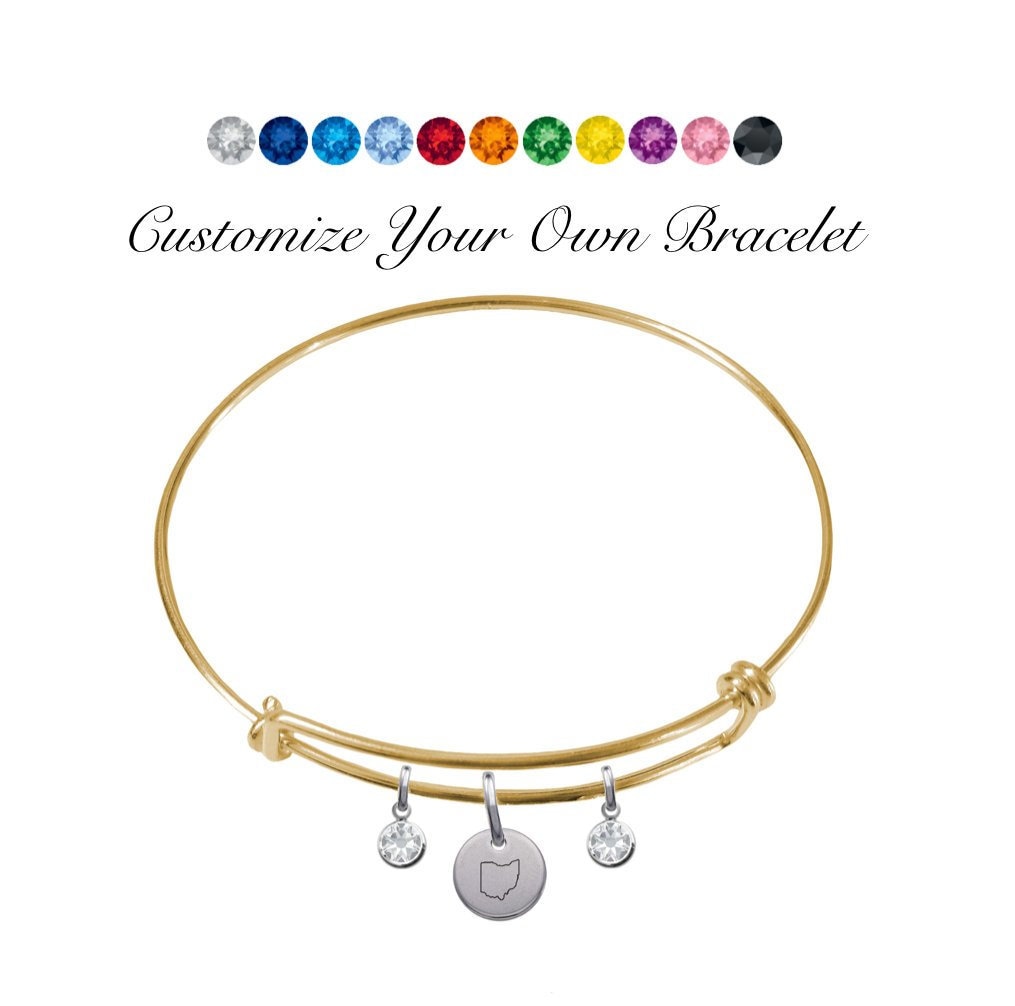 Ohio State Logo Gold Wire Expandable Bangle Bracelet Pick | Etsy