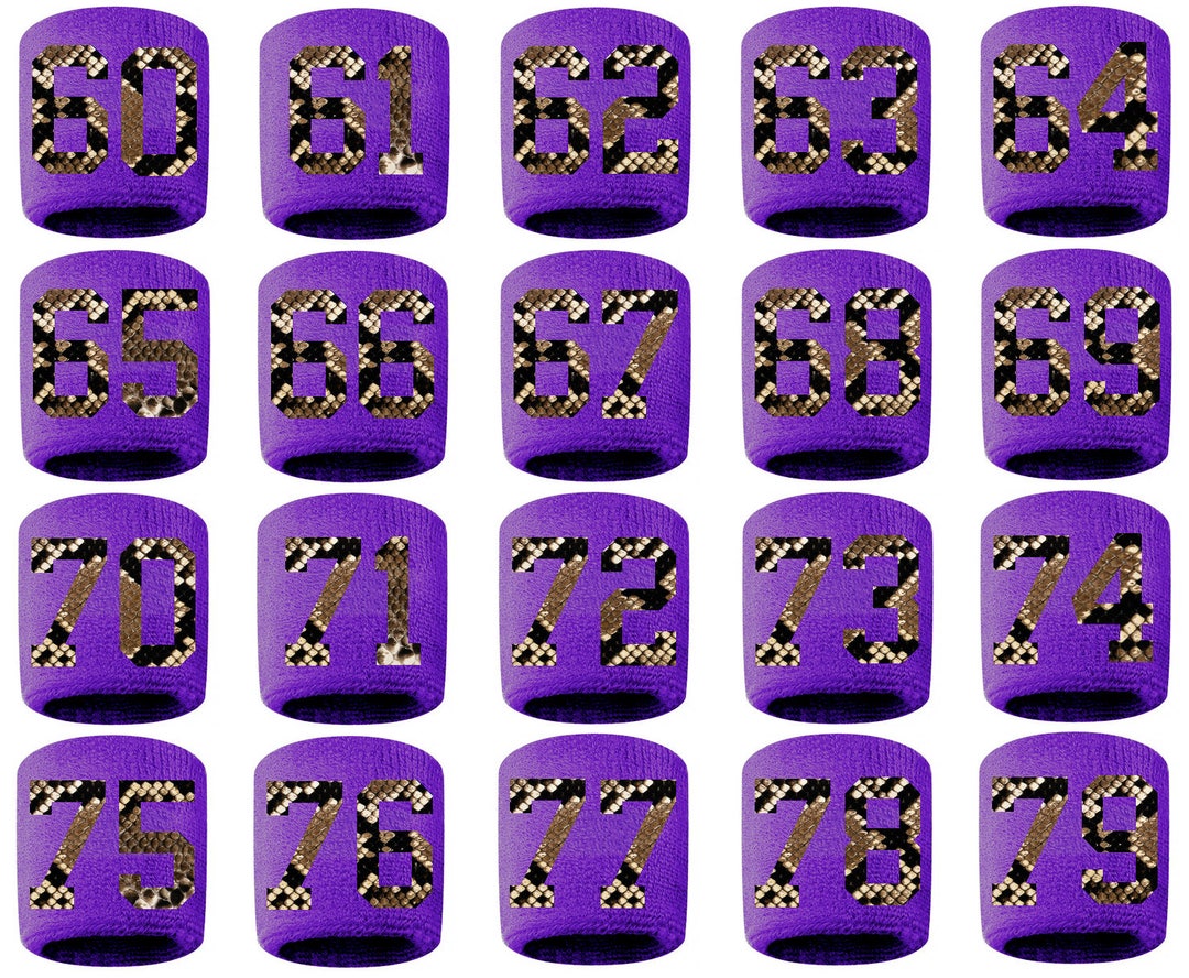 Number 60-79 PURPLE W/ PYTHON SNAKE Print 's Embroidered - Etsy