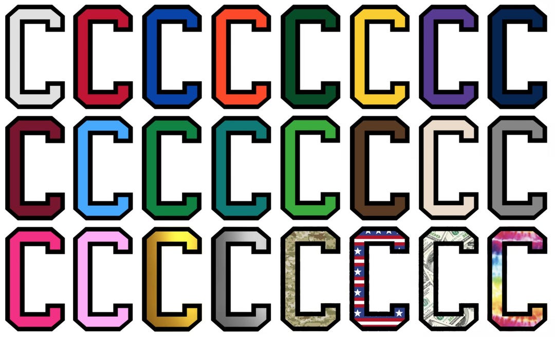 Black Dual Color Captain C & Assistant A Hockey Helmet Decal Patch ...