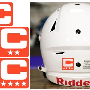 Orange Captain Patch Jersey C Style Football Helmet Decal - Perfect for ...