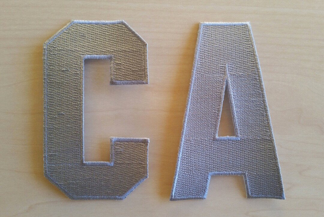 SILVER Gray Grey Captain C Alternate A Patch IRON ON - Hockey Style ...