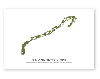 Golf Course Map of the Old Course, St. Andrews, Scotland Golf Map Multi ...