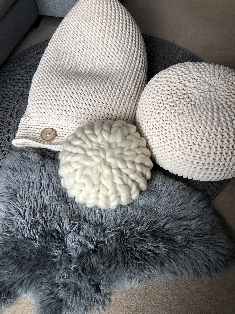 Knitted Pouf Pattern - Etsy