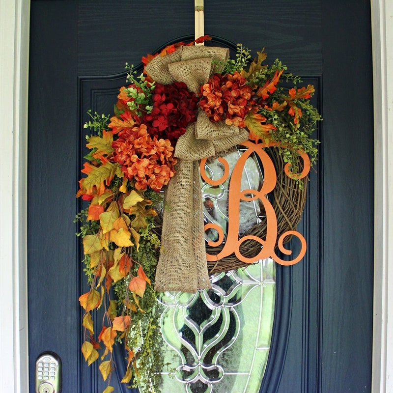 Fall Monogram Wreath - Etsy
