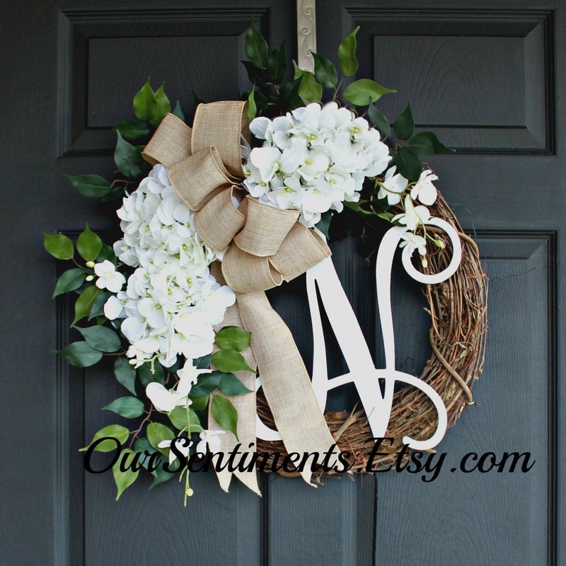 Wreath With Monogram - Etsy
