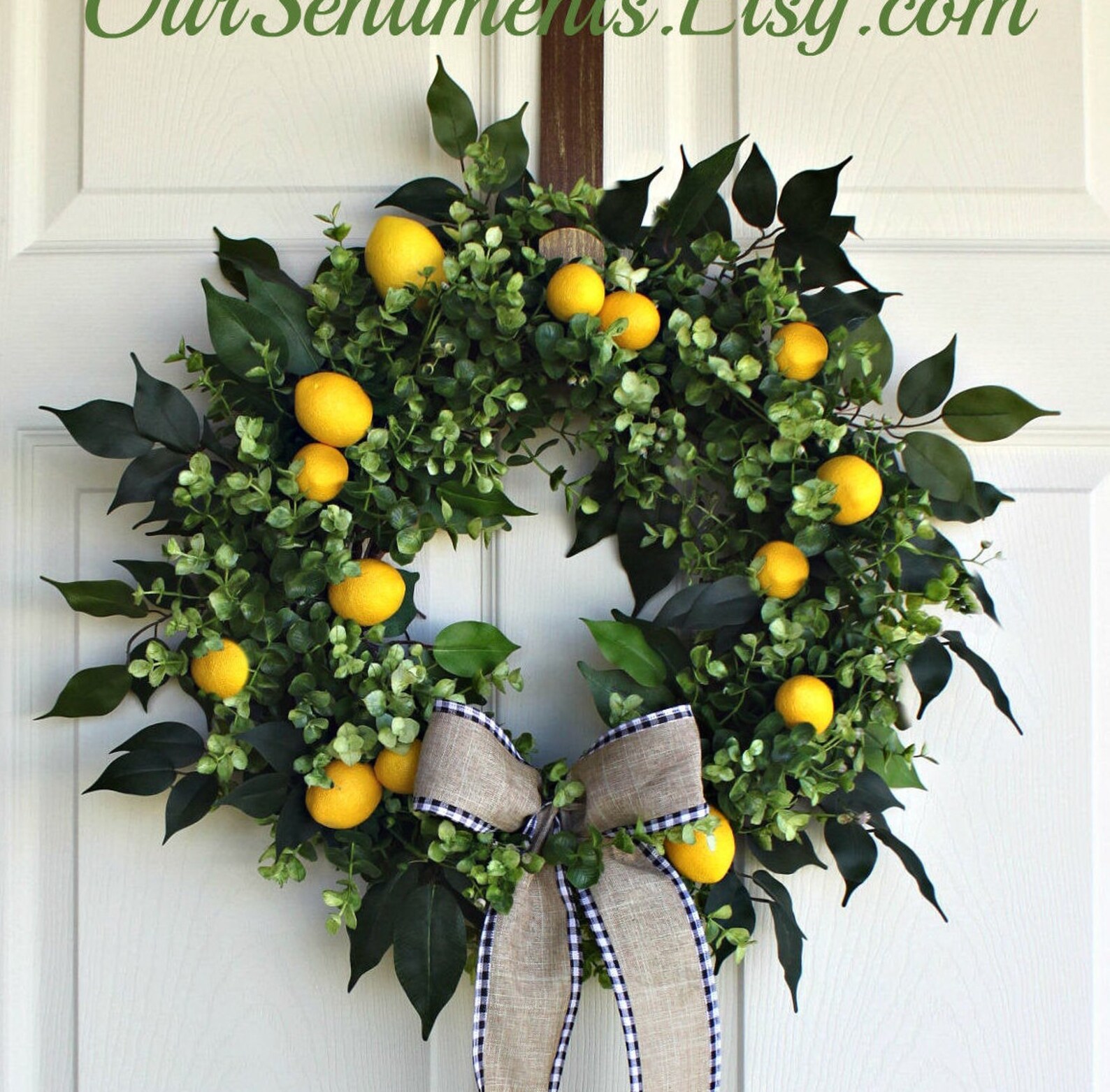 Lemon Wreath Year Round Wreaths Etsy Wreath Lemons Spring Etsy