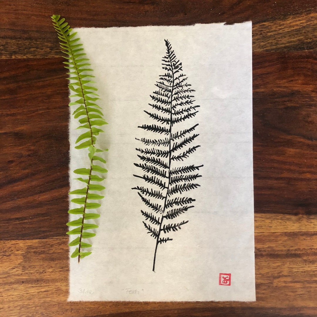 Fern Original Lino Cut Print - Etsy