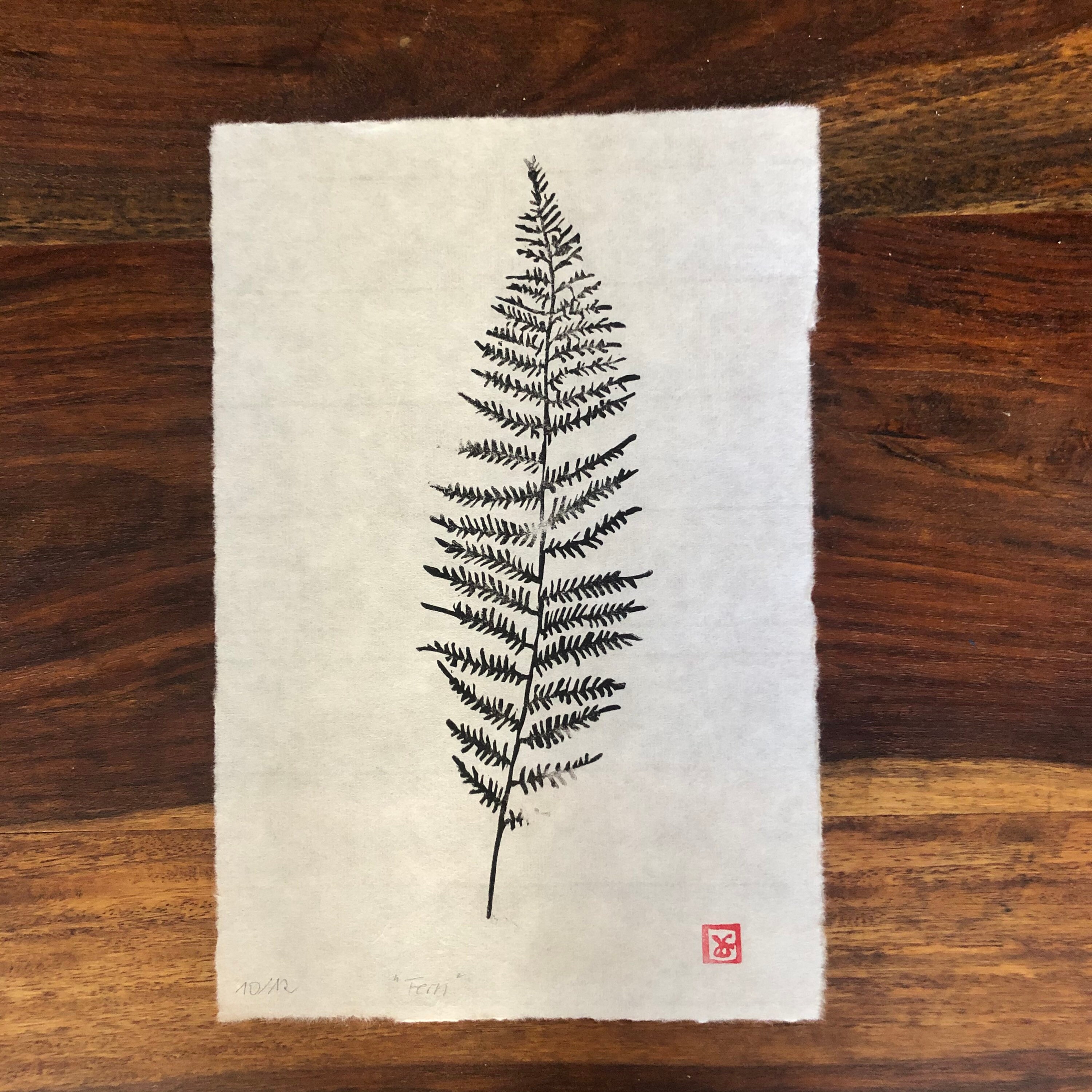 Fern Original Lino Cut Print - Etsy