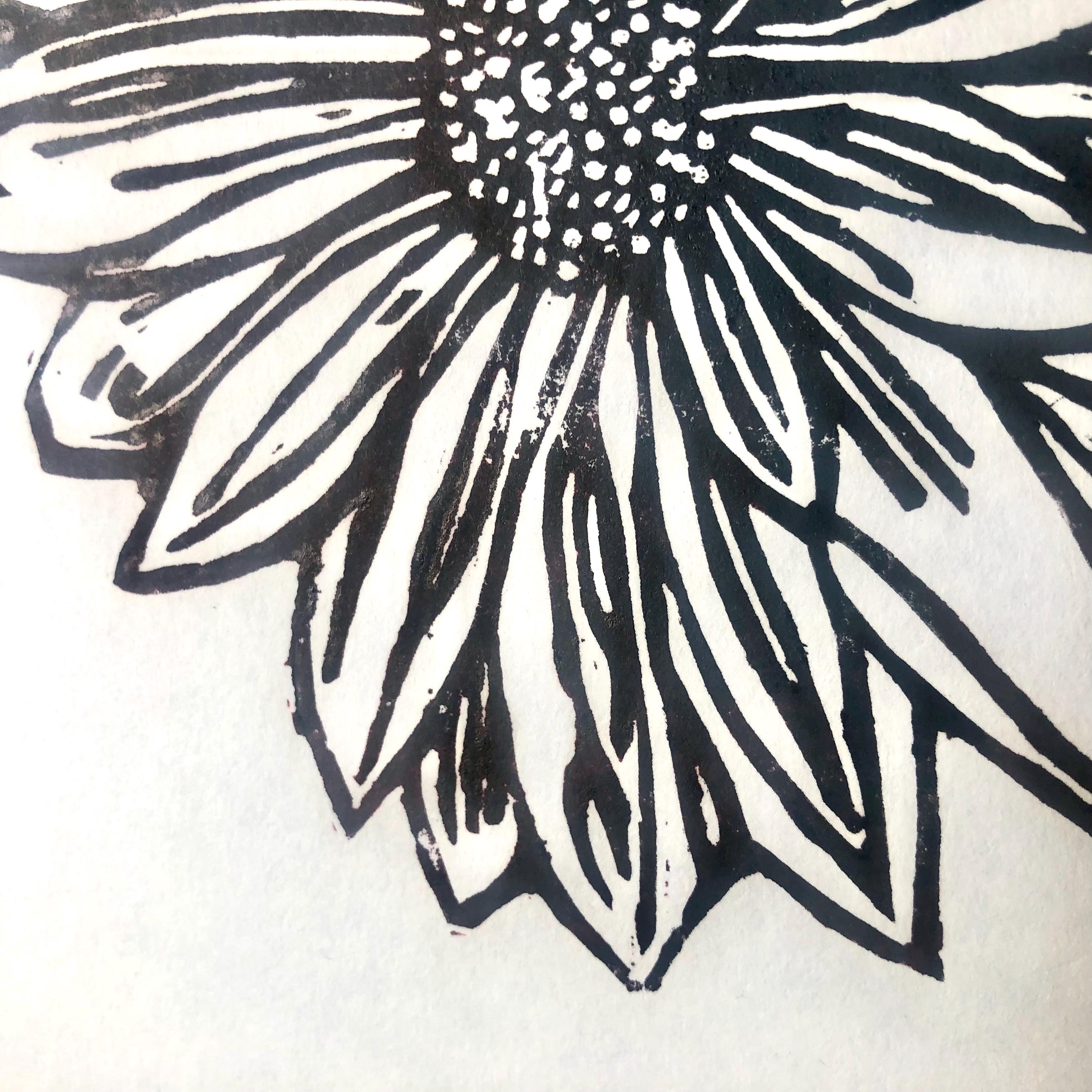 Big Flower - Original Limited Edition Linocut Print - Etsy