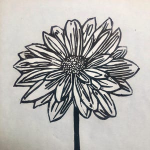 Big Flower - Original Limited Edition Linocut Print - Etsy