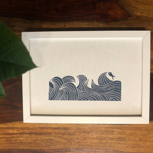 Fish Linocut - Etsy