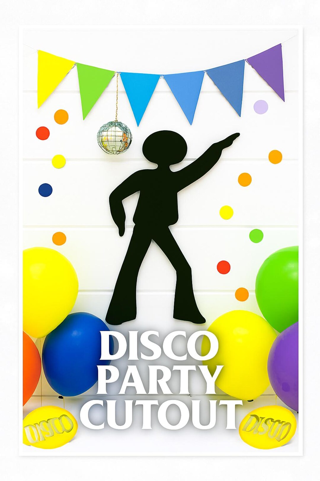 Disco Dancer Cutouts, 70s Party Decor, 10 Black or White Tagboard ...