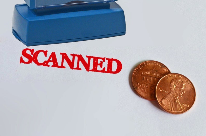 SCANNED Stamp Red Self Inking for Business or Home High - Etsy