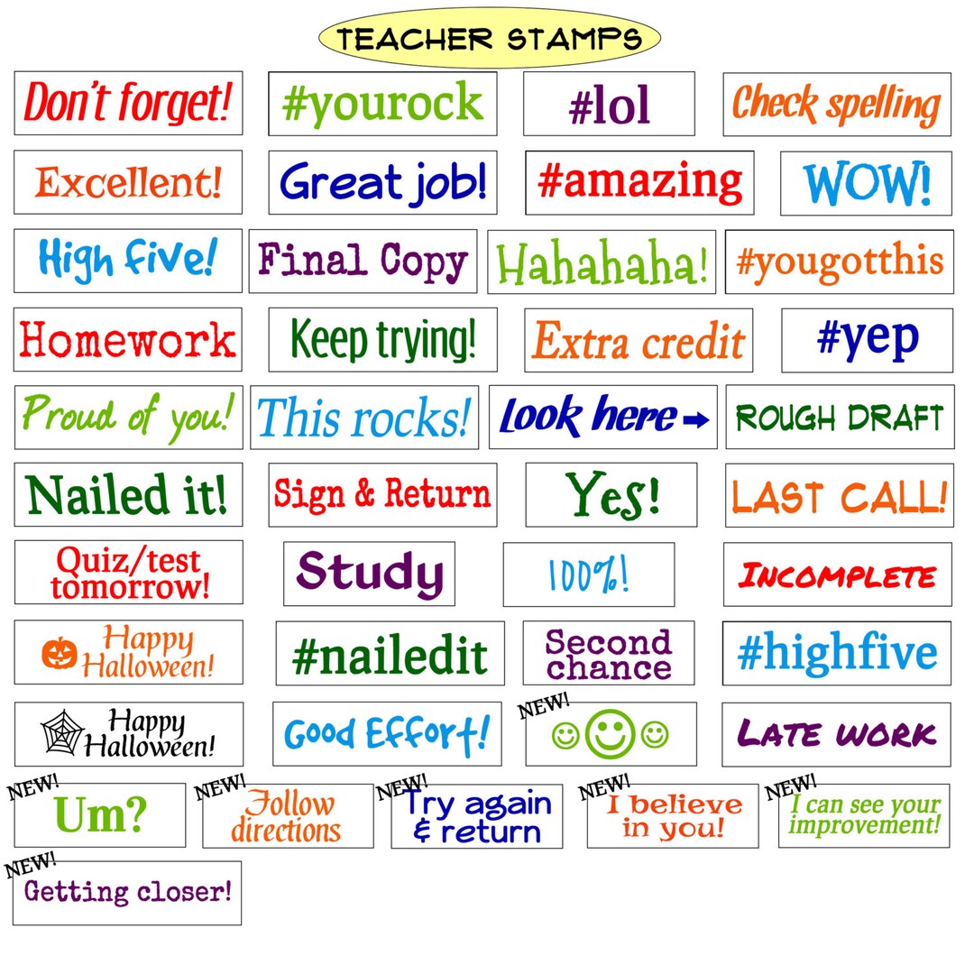 THREE Teacher Stamps, Self Inking Rubber Stamps for Teacher Classroom ...