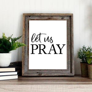 Let Us Pray Wall Art | Prayer Quote Print | Dining Room Decor Printable ...