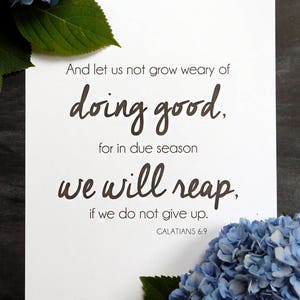 Galatians 6:9 Bible Verse | Christian Wall Art Print | Scripture Quote ...