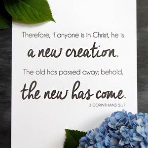2 Corinthians 5:17 Bible Verse | Scripture Wall Art Print | New ...