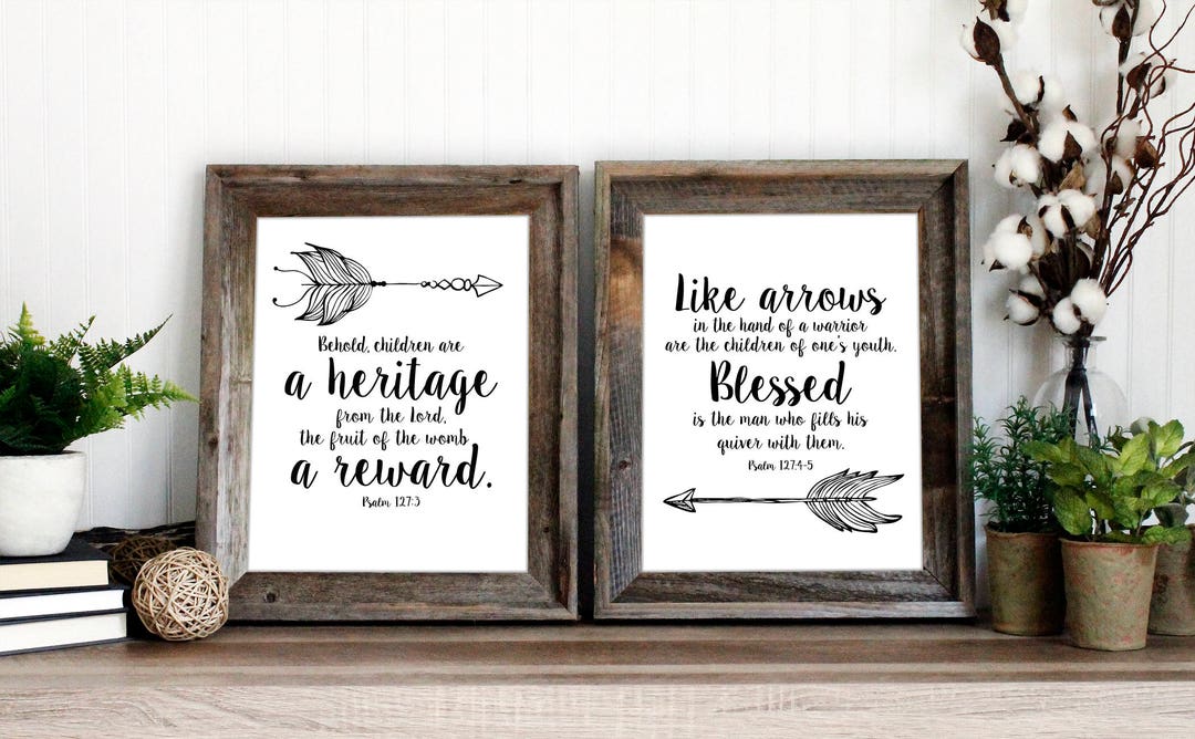 Psalm 127 Bible Verse Wall Art | Scripture Quote Art Print | Arrows ...