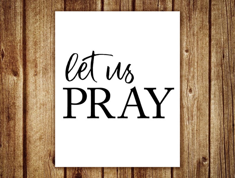 Let Us Pray Wall Art | Prayer Quote Print | Dining Room Decor Printable ...