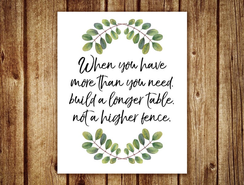 Minimalism Quote Wall Art Generosity Print Quote When You Have More ...