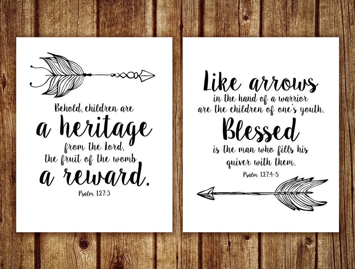 Psalm 127 Bible Verse Wall Art Scripture Quote Art Print Arrows Poster ...