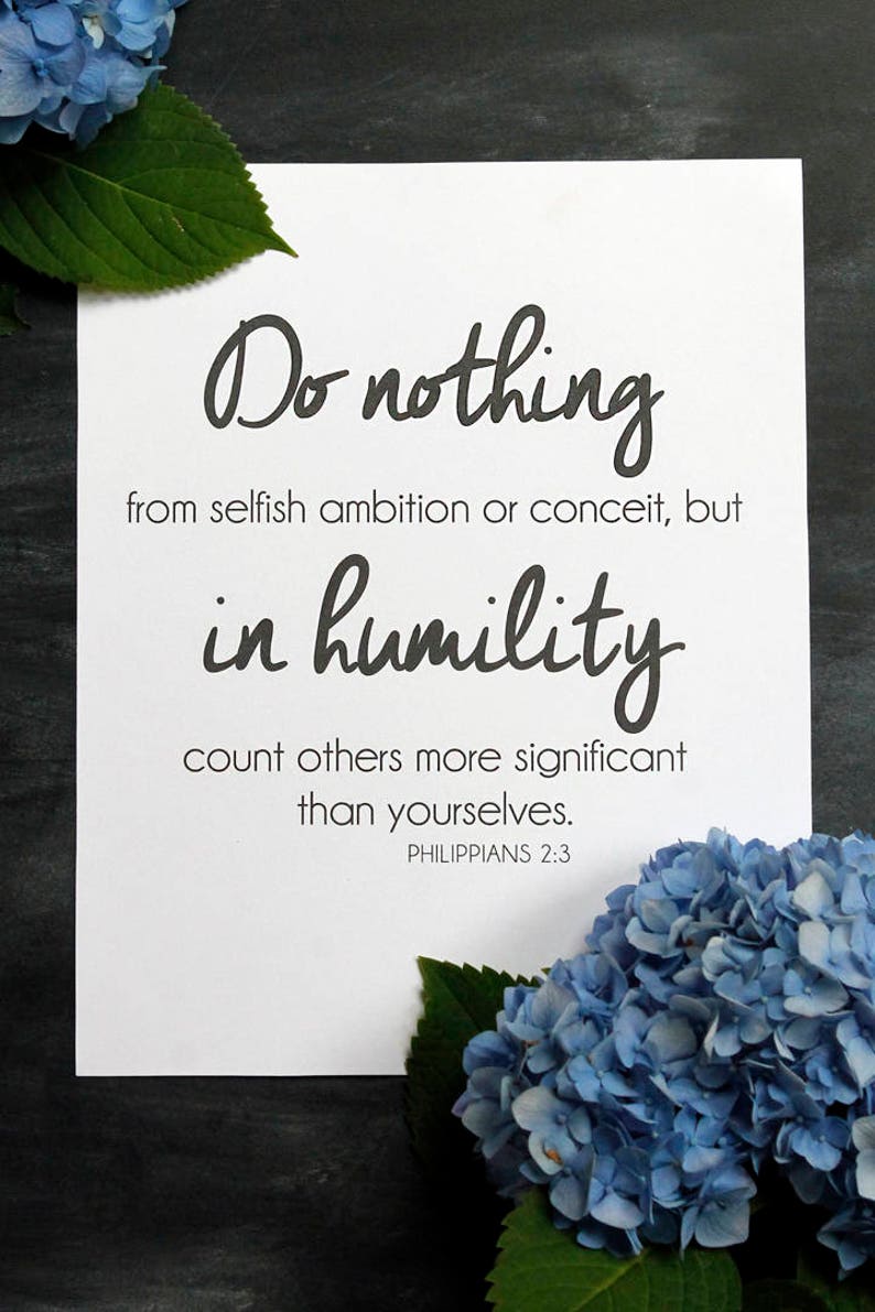 Philippians 2:3 Bible Verse Wall Art | Scripture Art Print | Humility ...