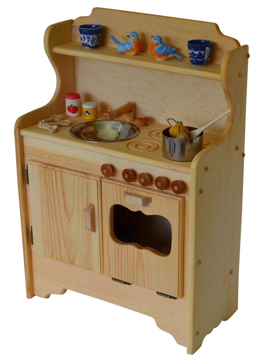 Natural Wooden Play Kitchen Toy Kitchen Waldorf - Etsy