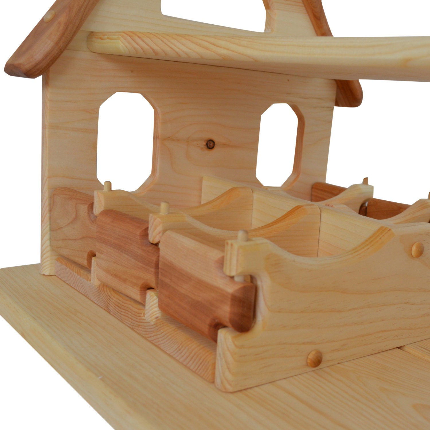 Natural Wooden Toy Stable-waldorf Wooden Stable Toy - Etsy
