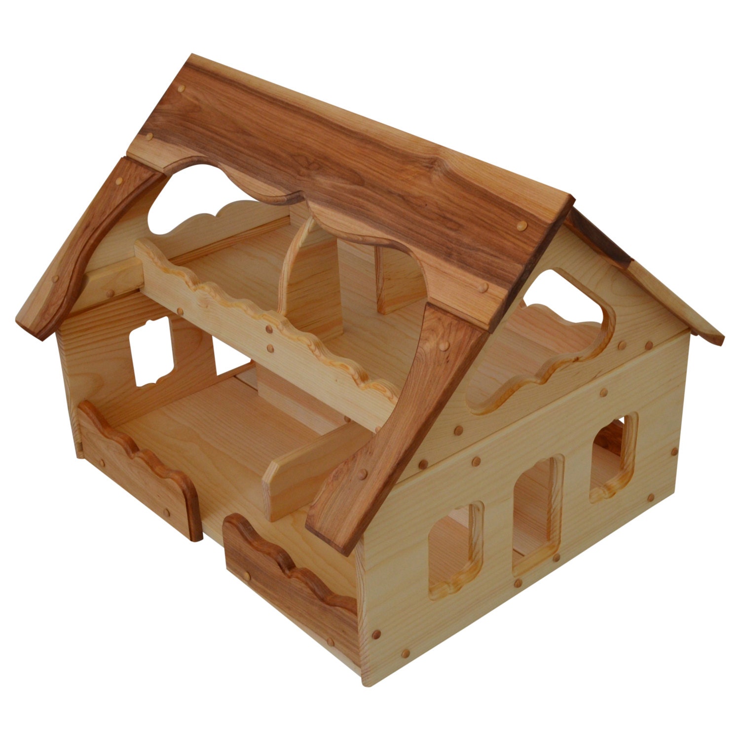 Natural Wooden Dollhouse Toy Dollhouse Waldorf Dollhouse | Etsy