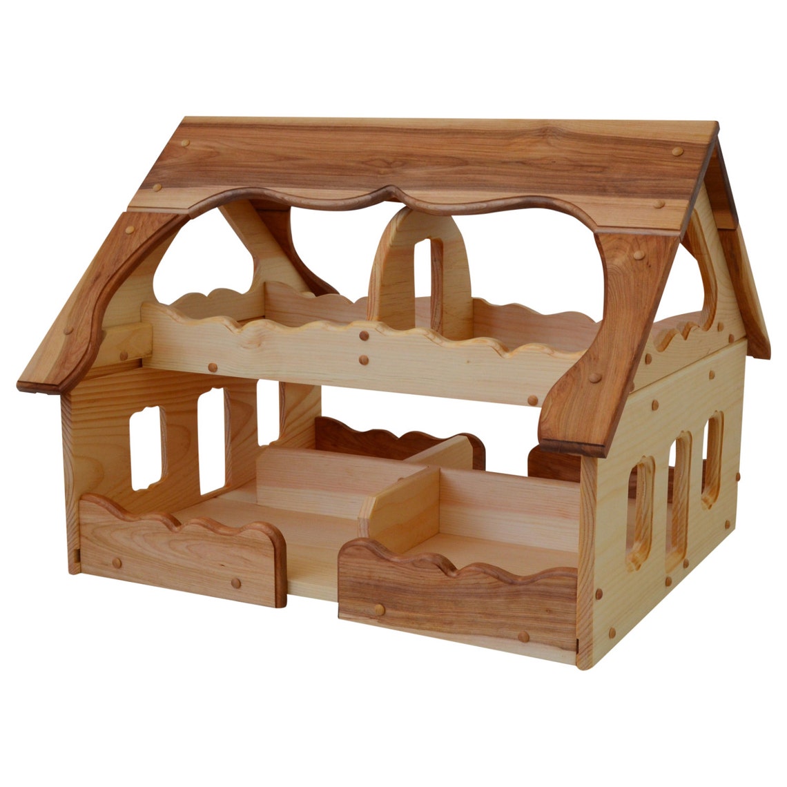 Natural Wooden Dollhouse Toy Dollhouse Waldorf Dollhouse - Etsy