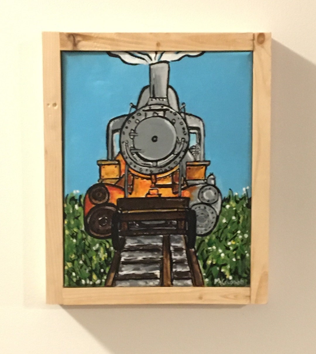Steam Engine Painting - the Little Engine That Could - Original Train ...