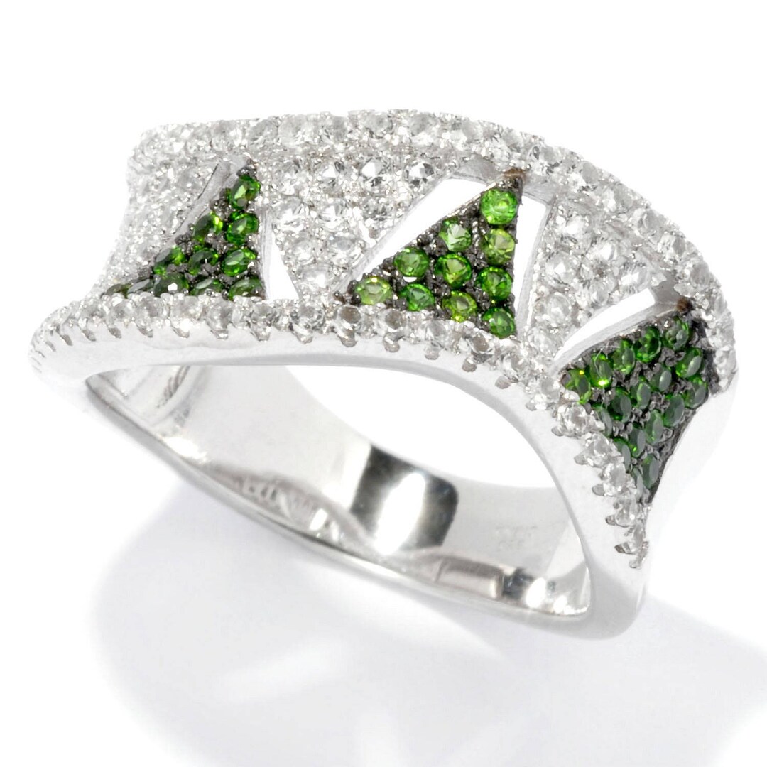 Pinctore Sterling Silber 077 ctw Chrom Diopside Band Ring - Etsy Österreich