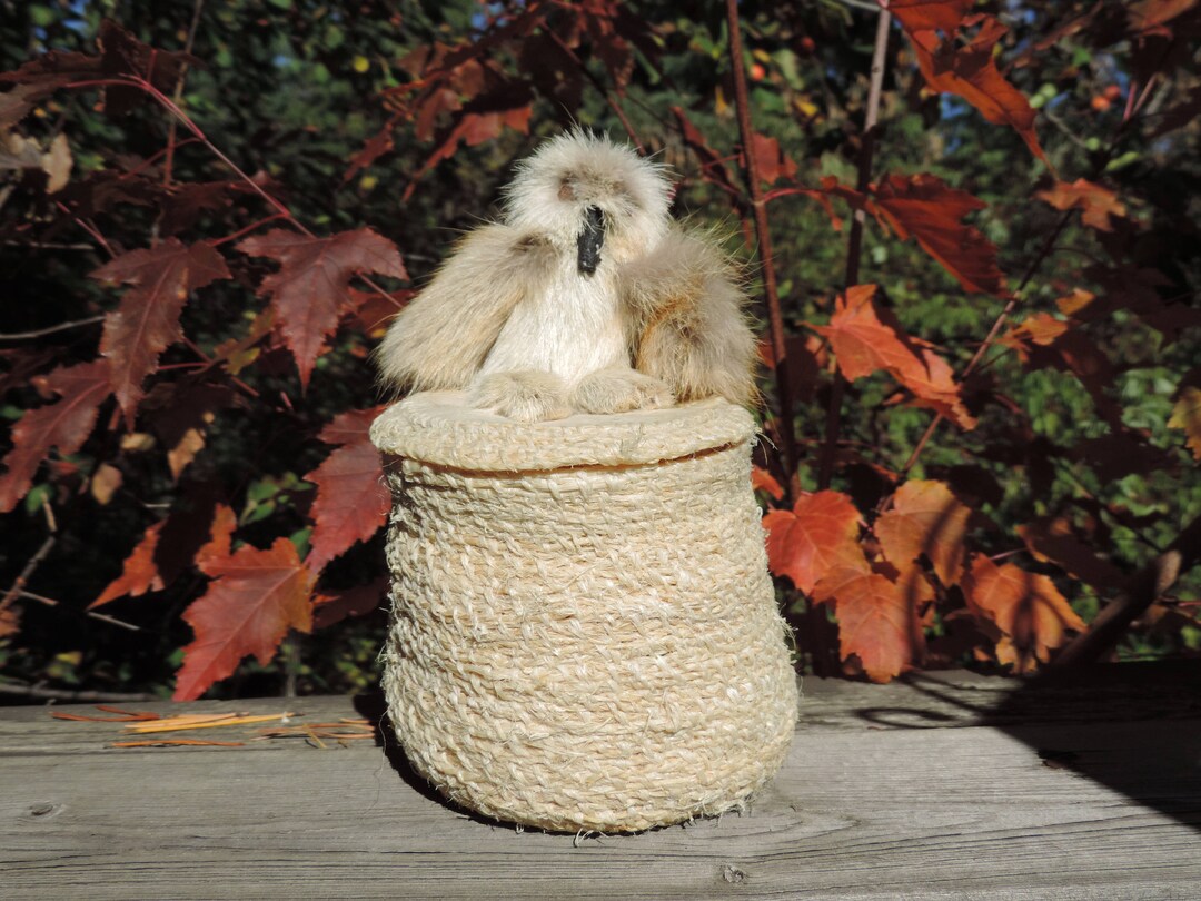 Inuit Sinew Basket,inuit Ookpik Basket,eskimo Ookpik Hand Woven Basket ...