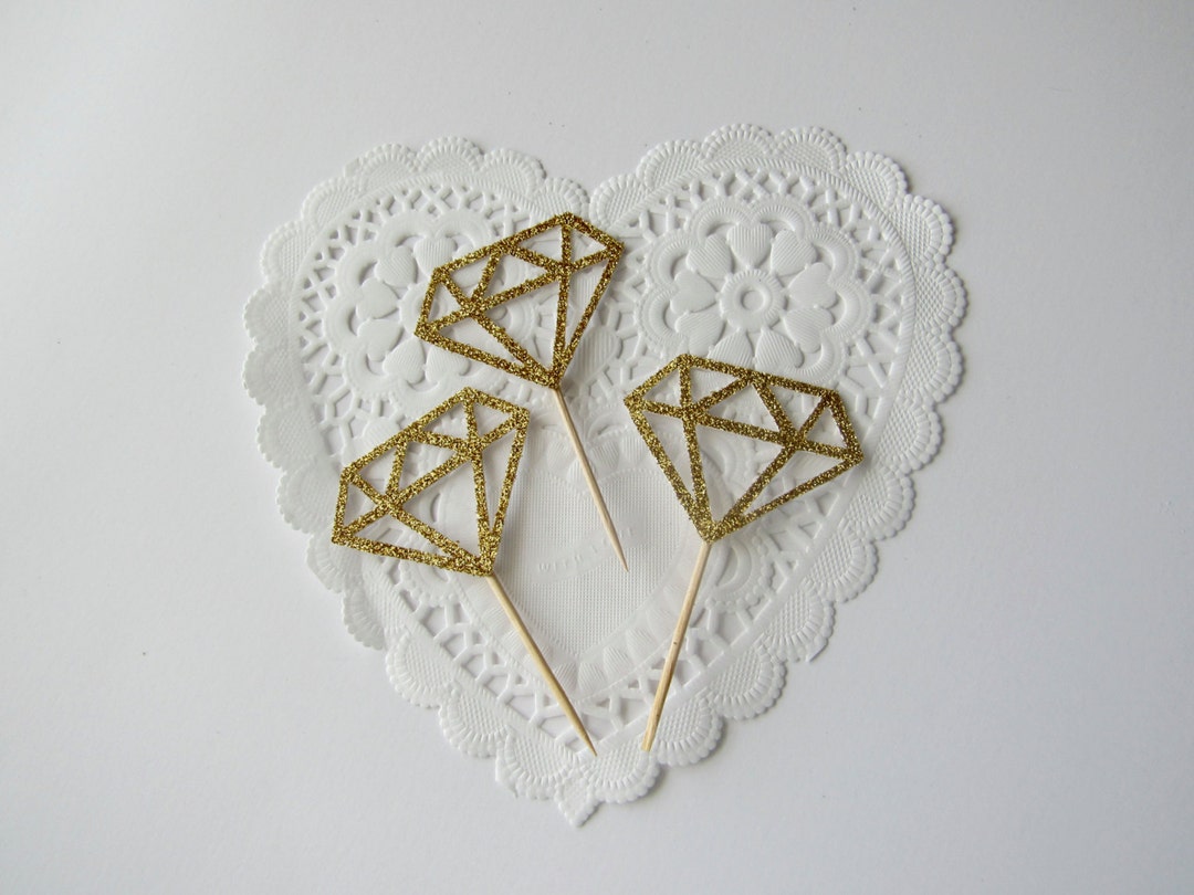 Gold Glitter Diamond Toppers, Silver Glitter Diamond Toppers, Diamond ...