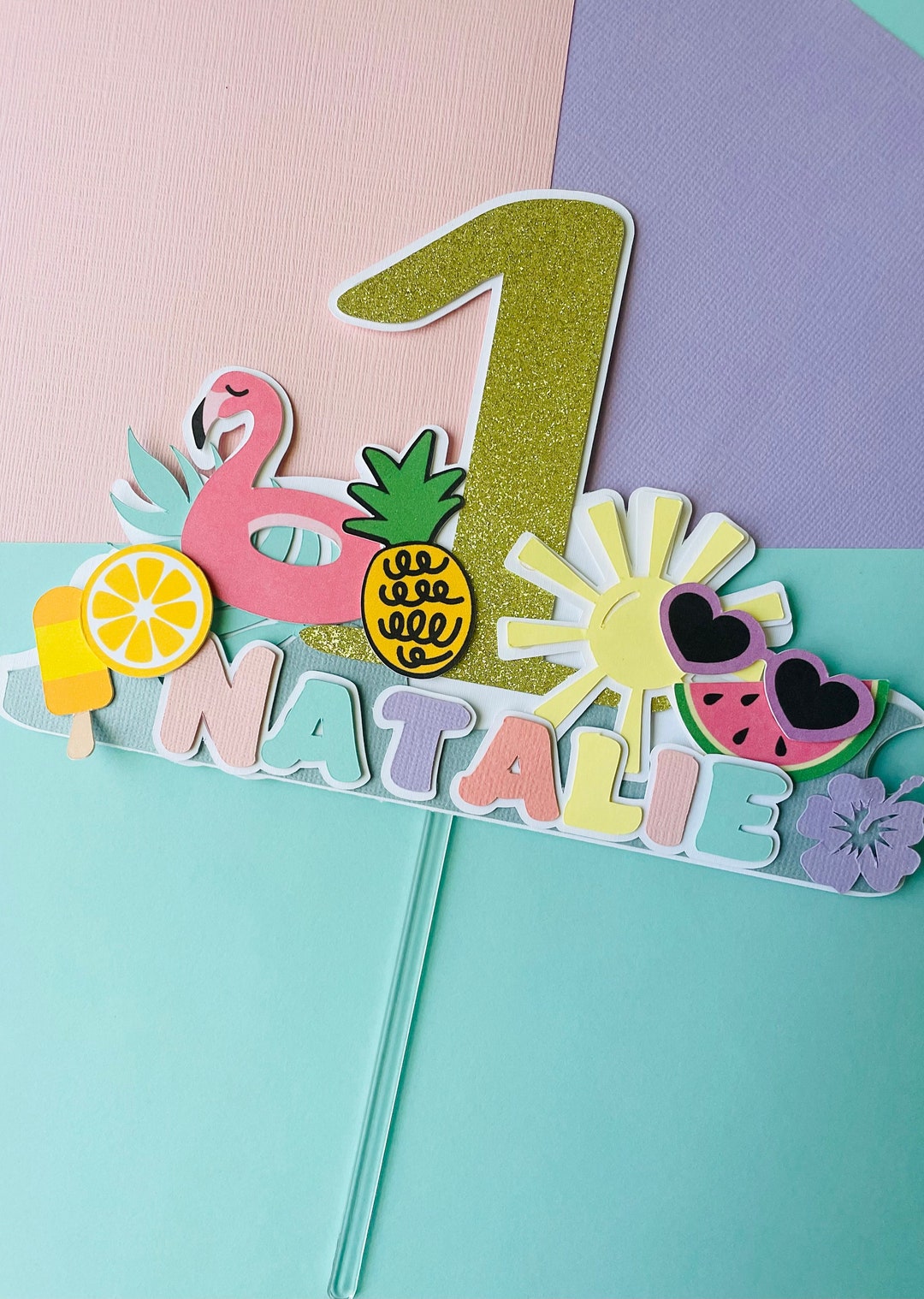 Tropical Birthday Topper - Summer Birthday Topper - Pool Party Cake ...